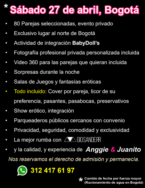 BABYDOLL SWINGERT PARTY 2024 S bado 20 De Abril Bogot 
